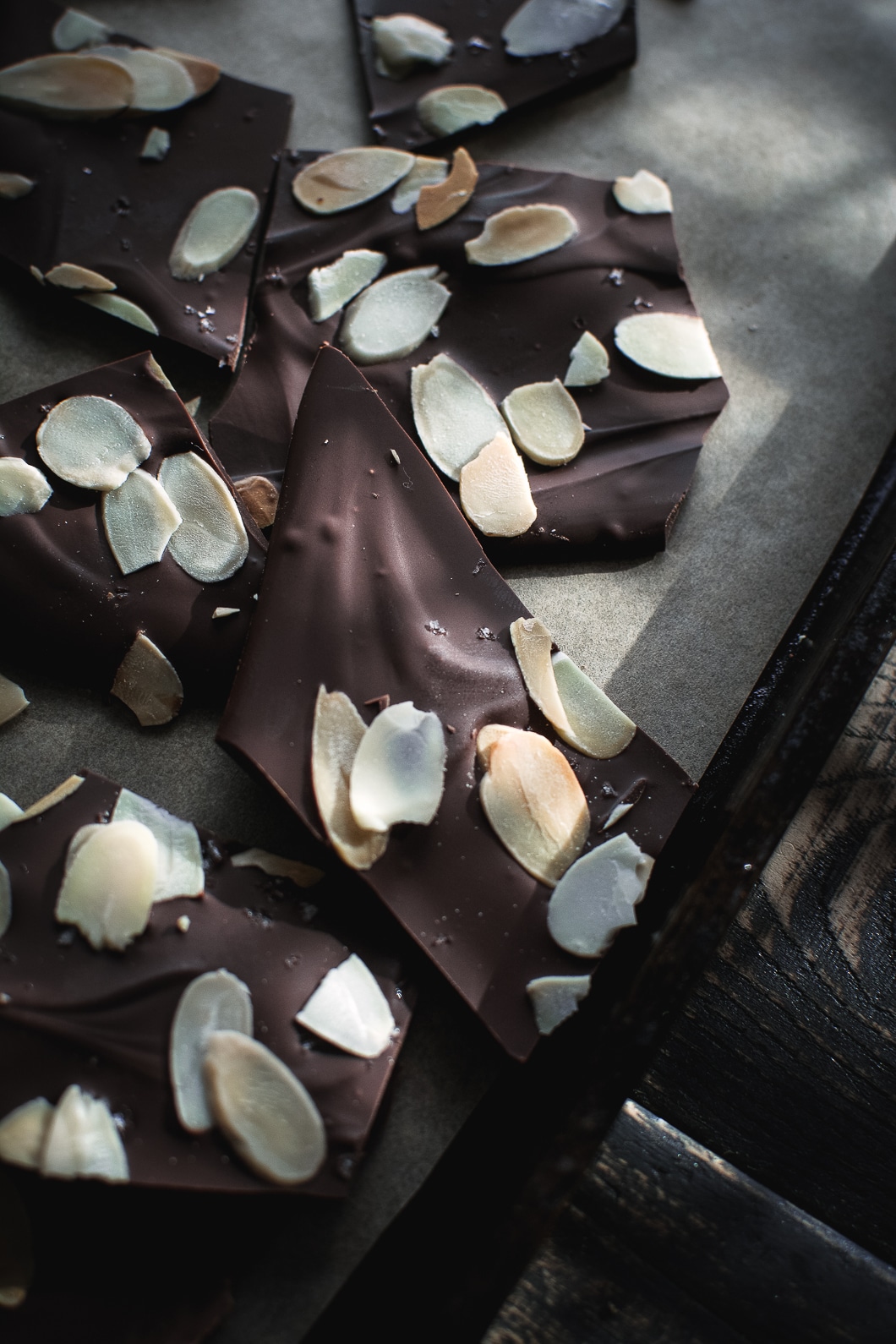 Easy 3 Ingredient Chocolate Almond Bark - Calm Eats
