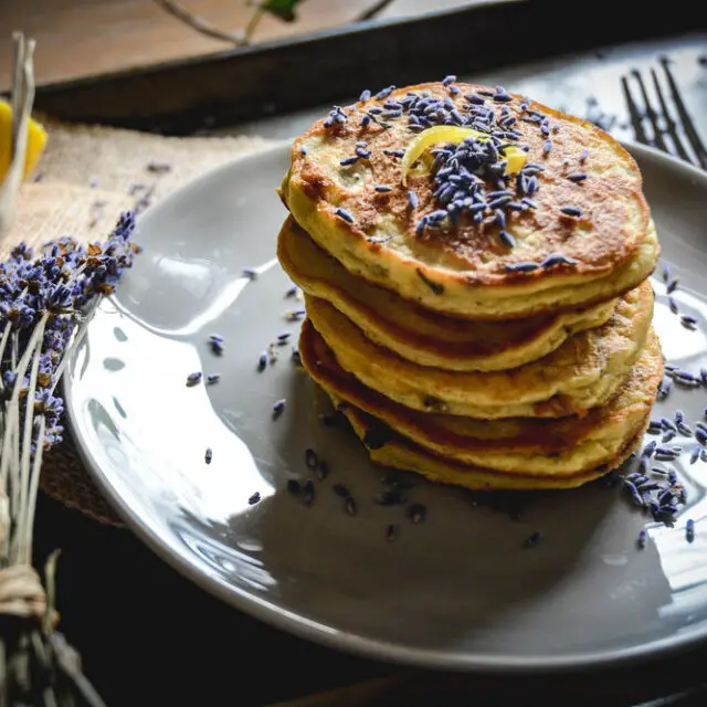 Paleo Lavender Lemon Pancakes - Calm Eats