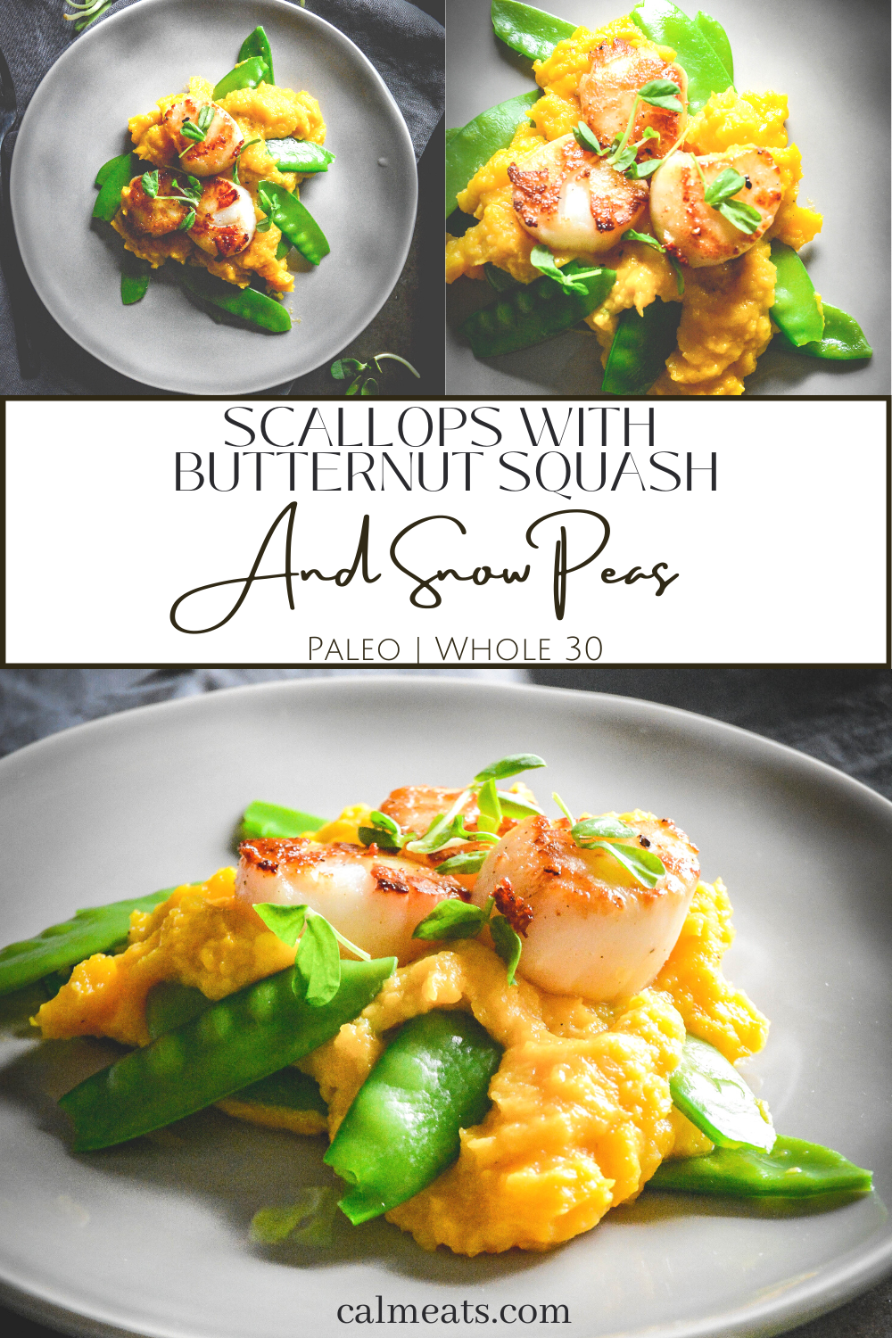 Scallops With Butternut Squash Puree And Snow Peas - Calm Eats