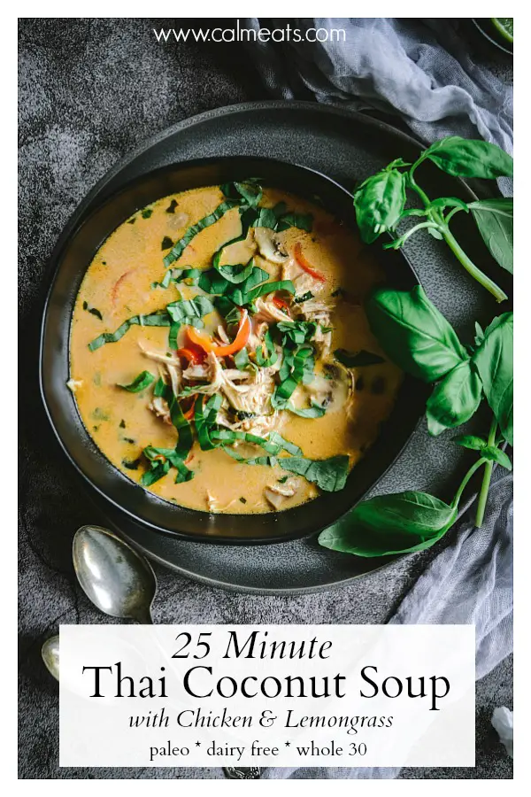 Low Carb Thai Coconut Chicken Soup With Lemongrass Calm Eats