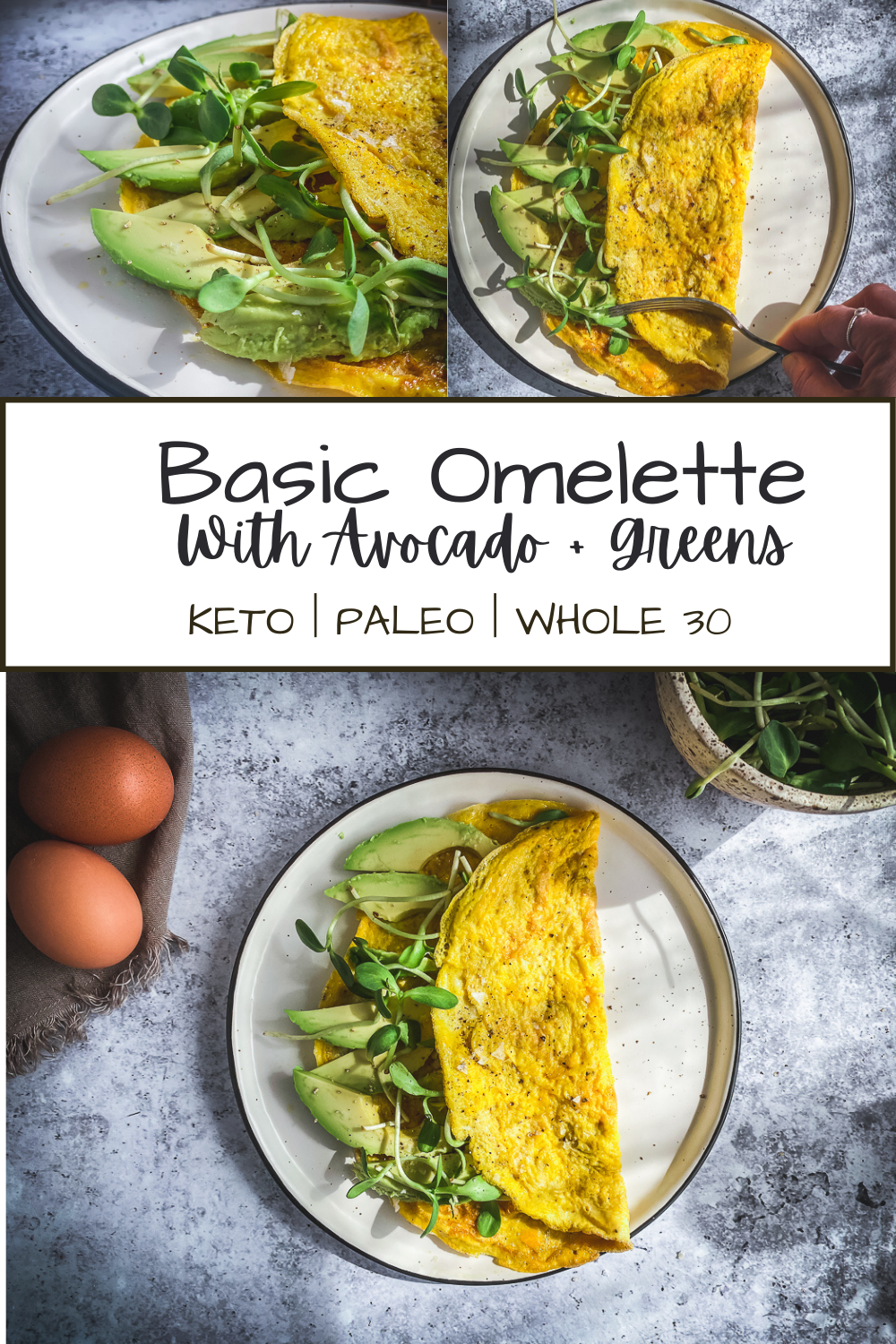 Keto Omelette Recipe with Avocado and Greens - Calm Eats