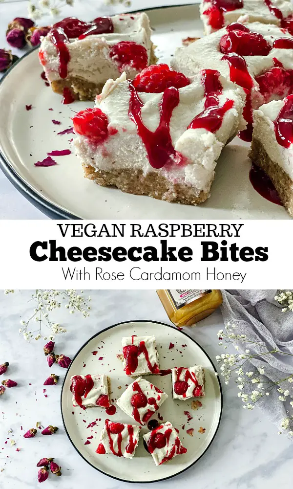 Quick and Easy No Bake Raspberry Honey Cheesecake Bites - Calm Eats