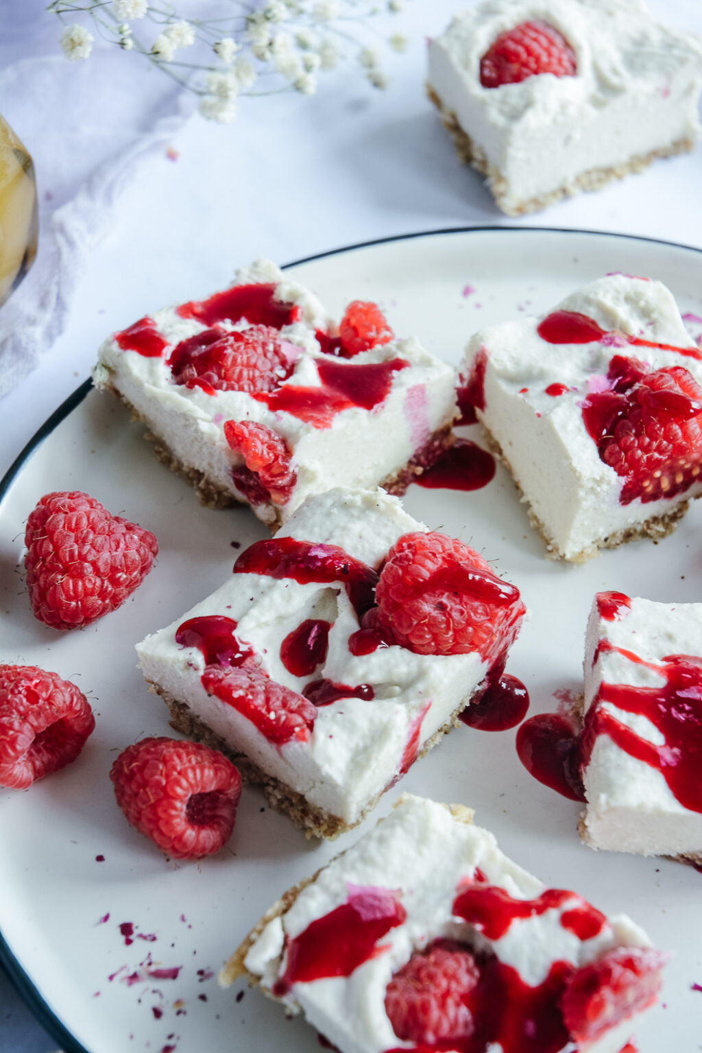 Quick and Easy No Bake Raspberry Honey Cheesecake Bites - Calm Eats