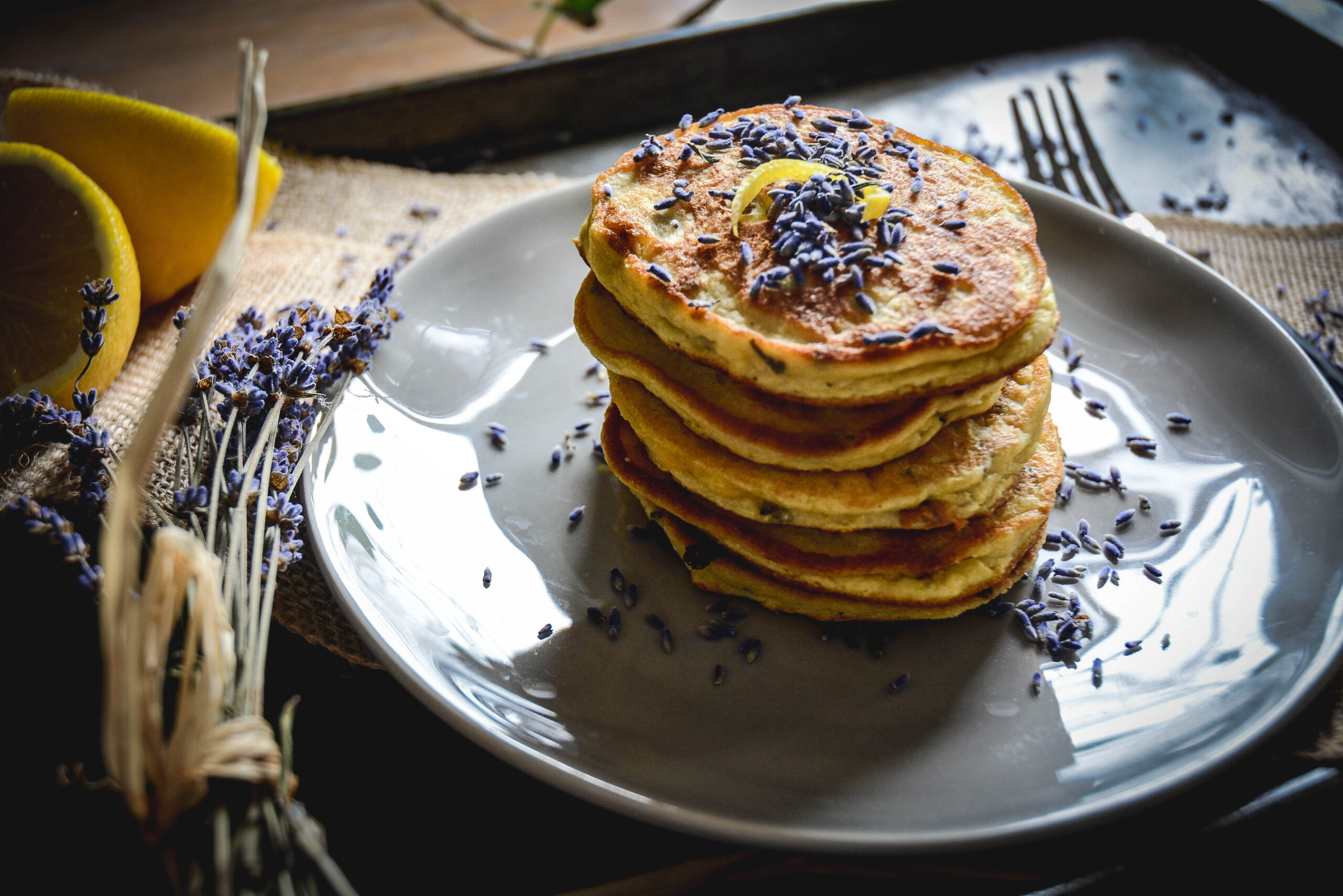 Paleo Lavender Lemon Pancakes - Calm Eats