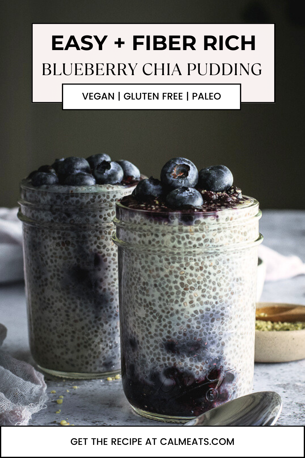 Easy Fiber Rich Blueberry Chia Seed Pudding - Calm Eats