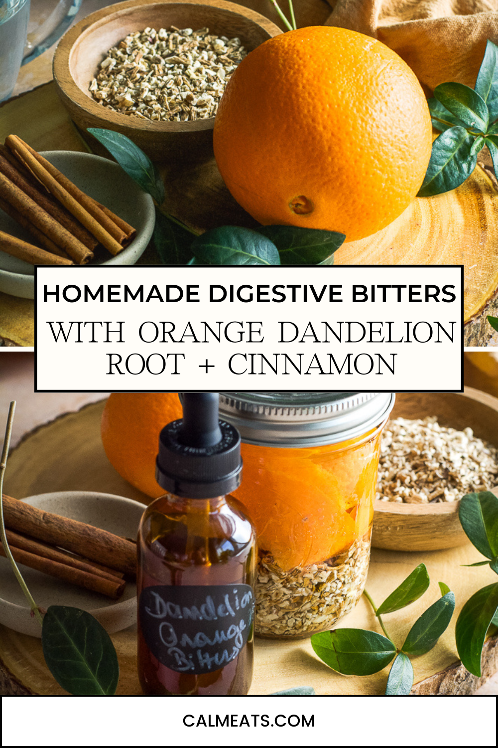Homemade Cinnamon Dandelion Orange Digestive Bitters - Calm Eats
