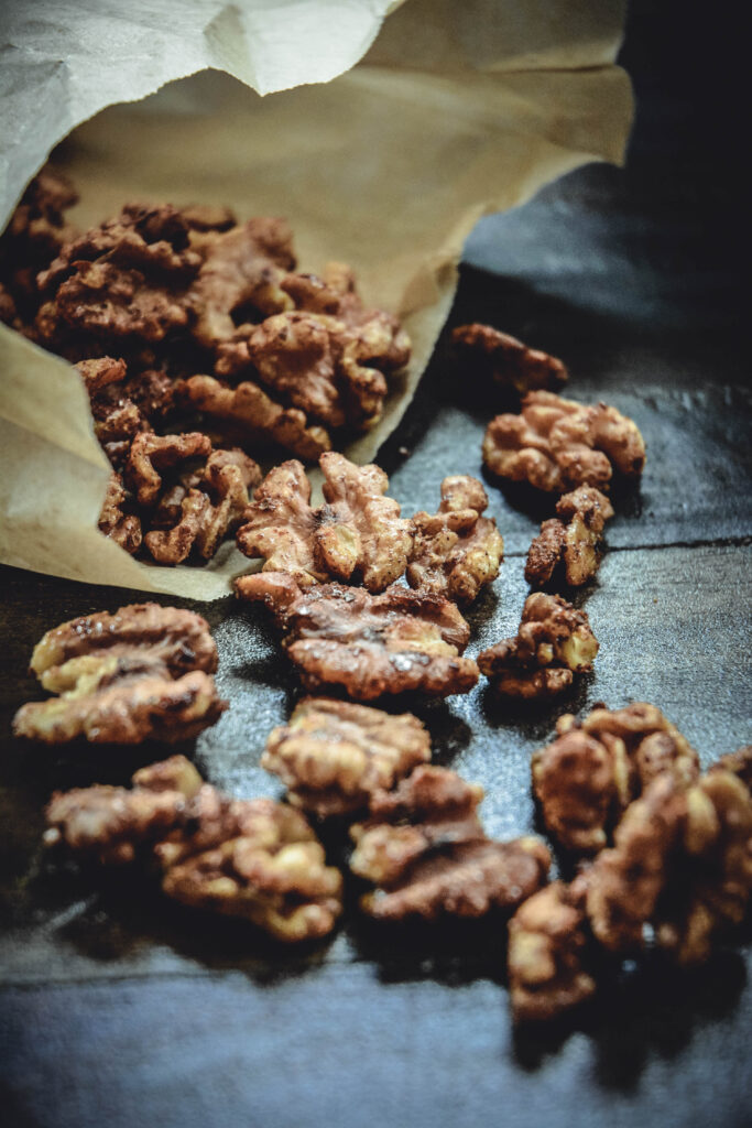 Maple Cardamom Candied Walnuts - Calm Eats